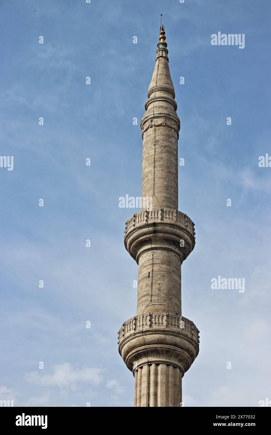 The minaret of the Blue Mosque in Istanbul, Turkey Stock Photo - Alamy