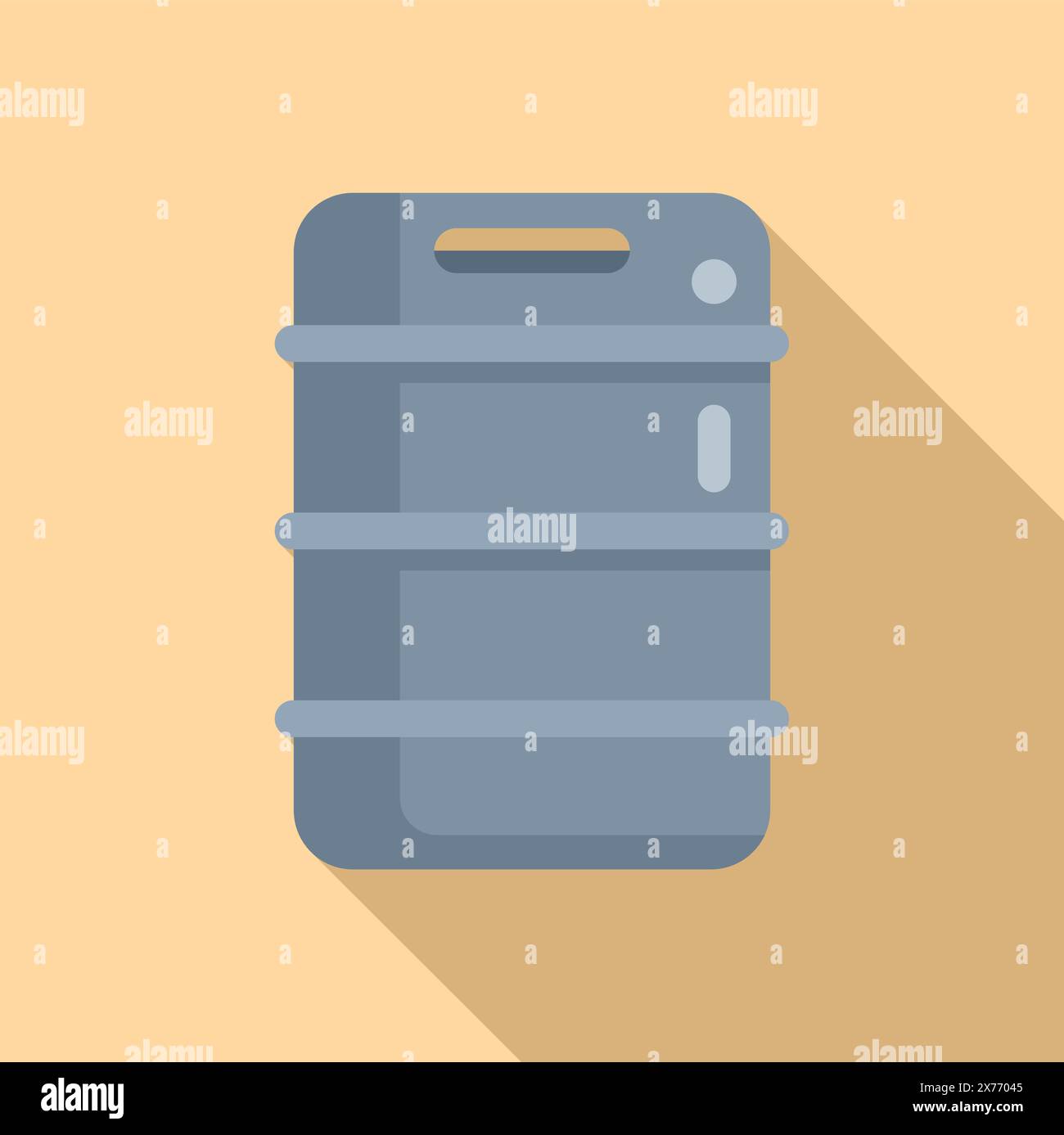 Vector illustration of a flat design icon featuring a blue beer keg ...