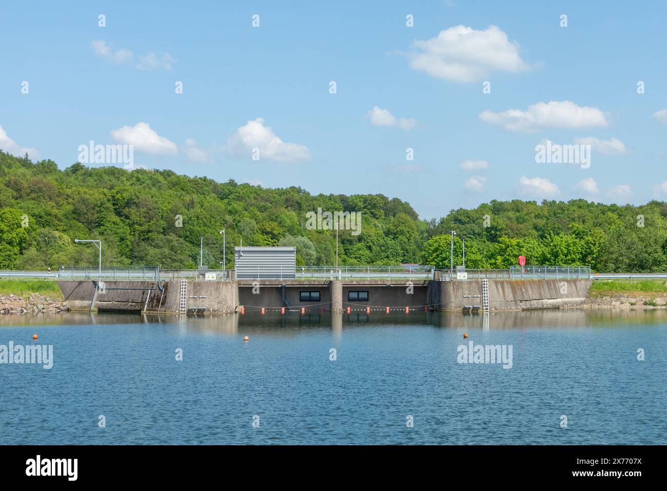 dam at Emmerstausee - Emmer Reservoir in Germany at lake Schieder ...