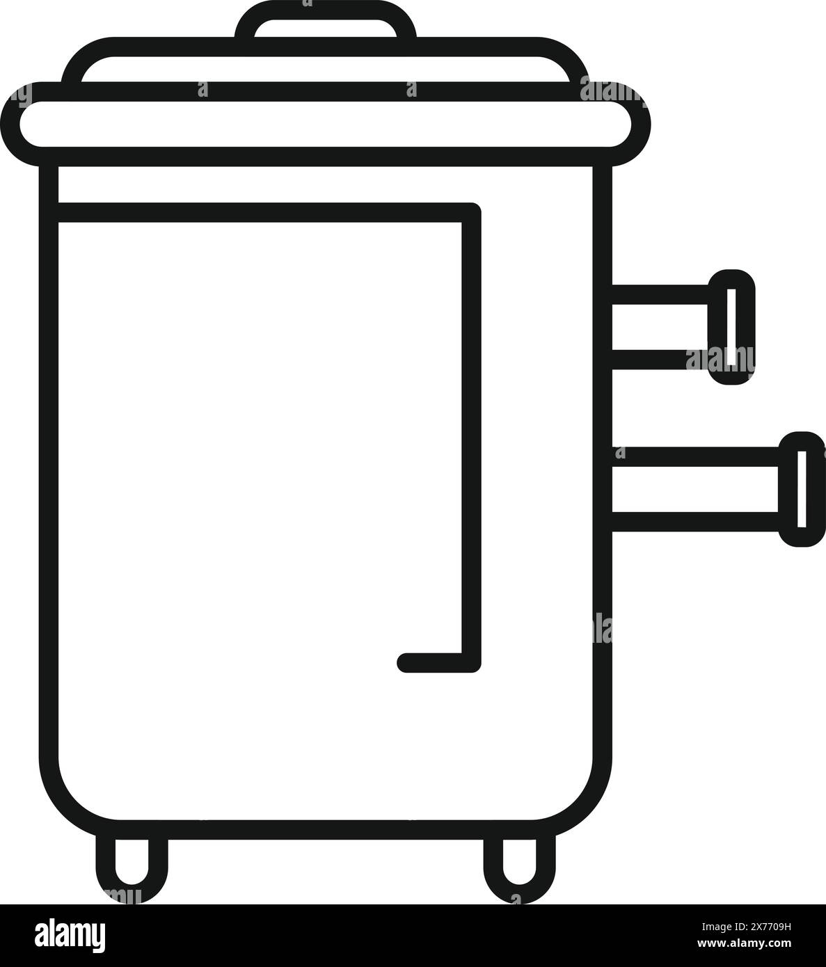 Black and white line drawing of a contemporary electric cooker ...