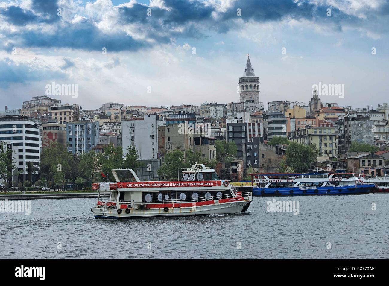 The skyline of Istanbul from Bosphorus Strait Stock Photo - Alamy