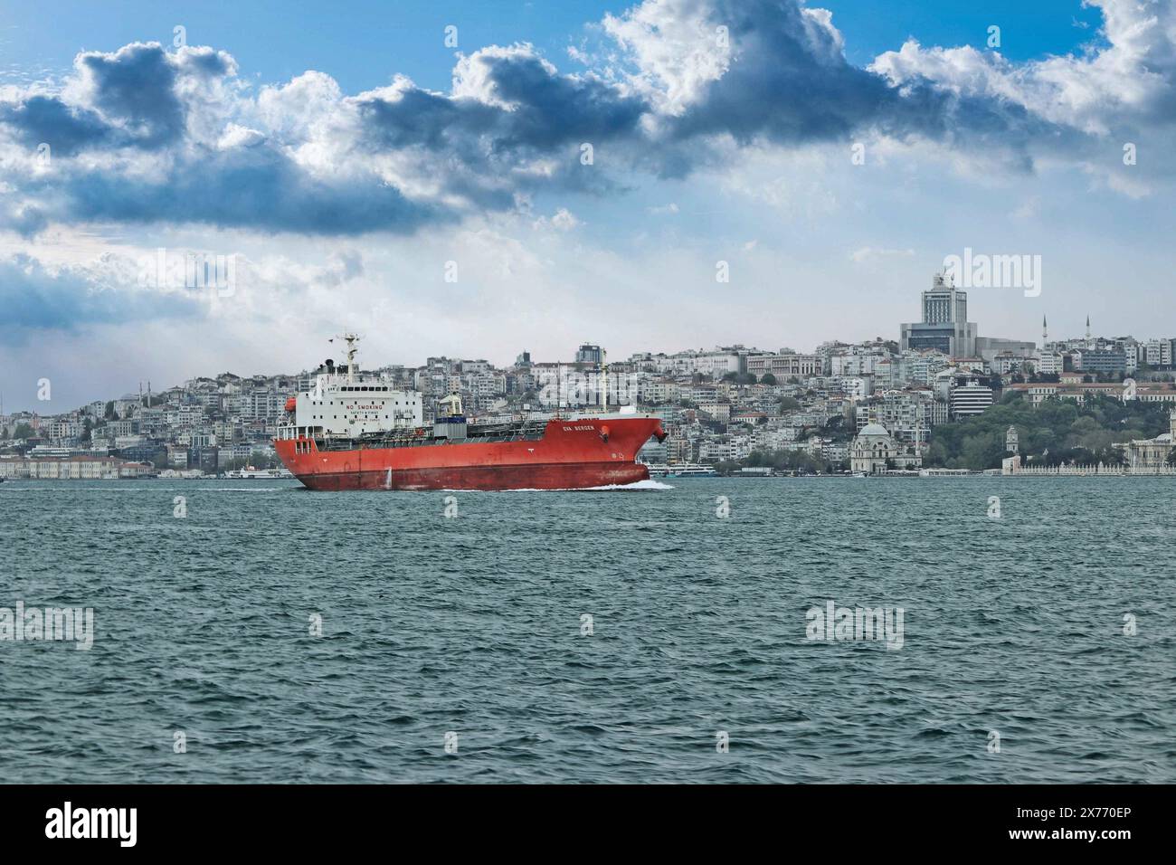 The skyline of Istanbul from Bosphorus Strait Stock Photo - Alamy