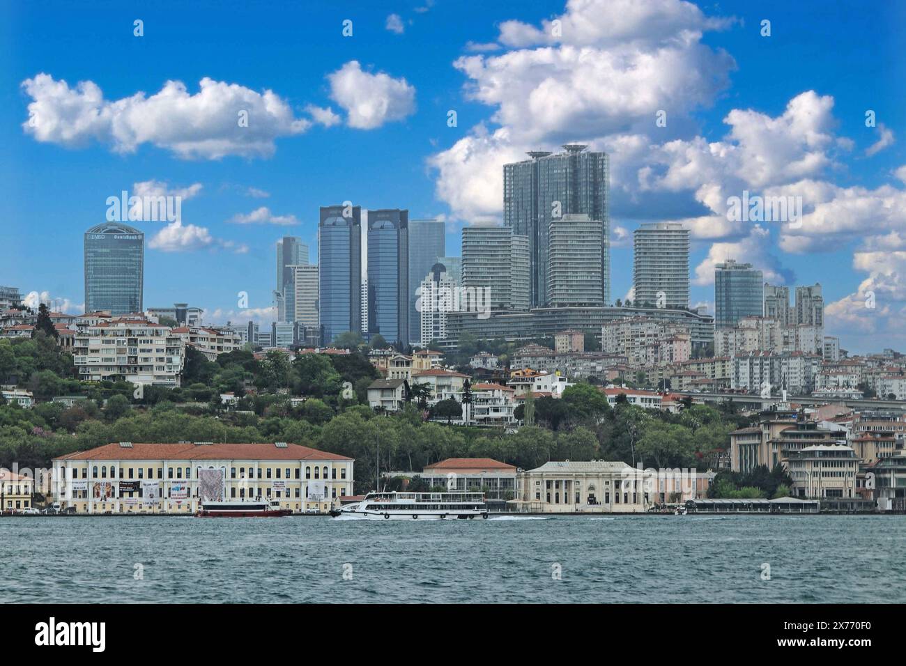The skyline of Istanbul from Bosphorus Strait Stock Photo - Alamy