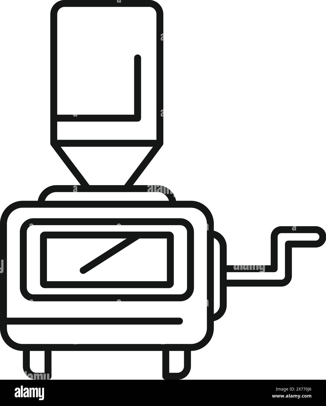 Minimalistic line drawing of a vintage manual pencil sharpener Stock ...
