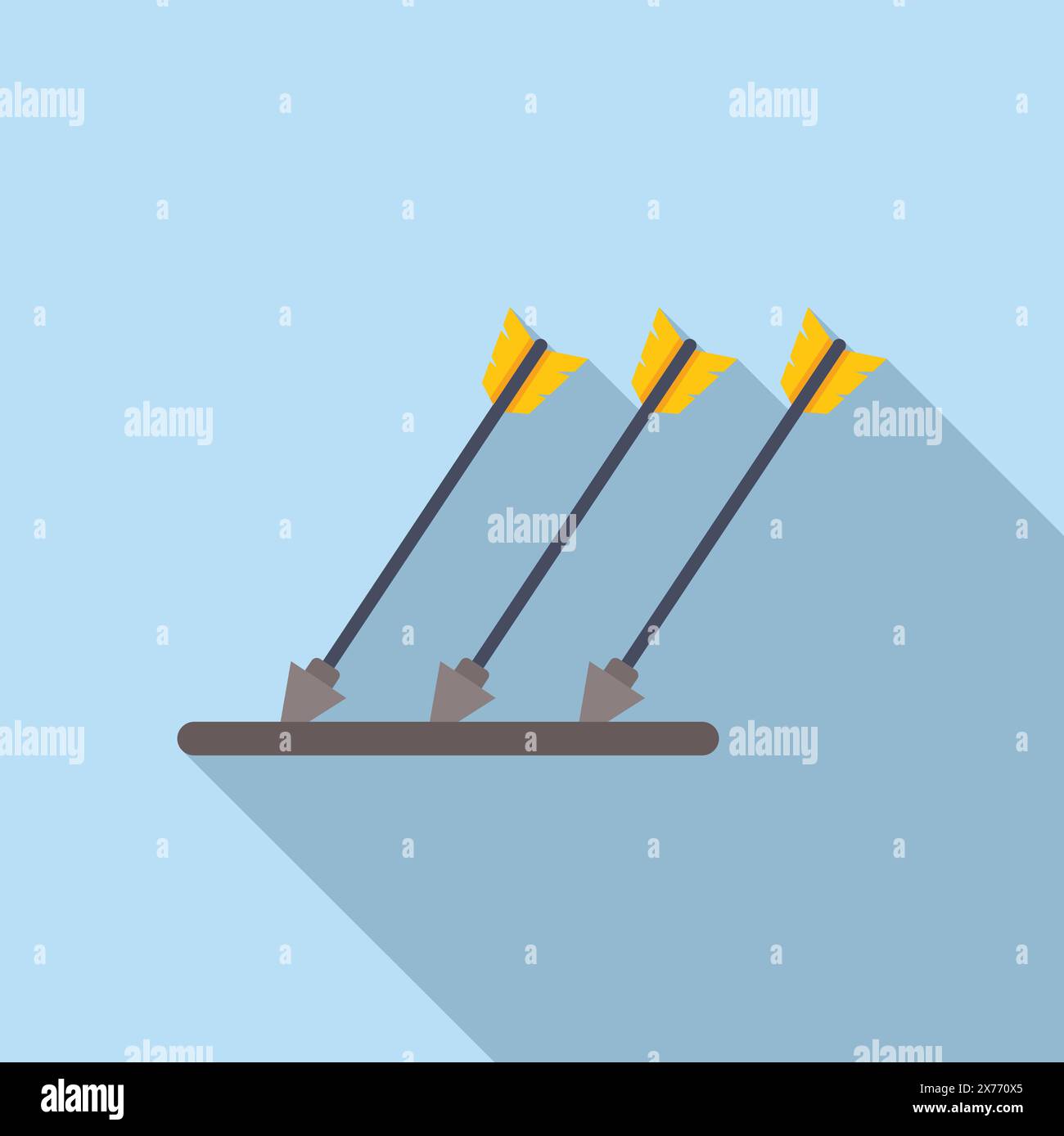 Stylized graphic of four arrows in quivers with a shadow, on a blue ...