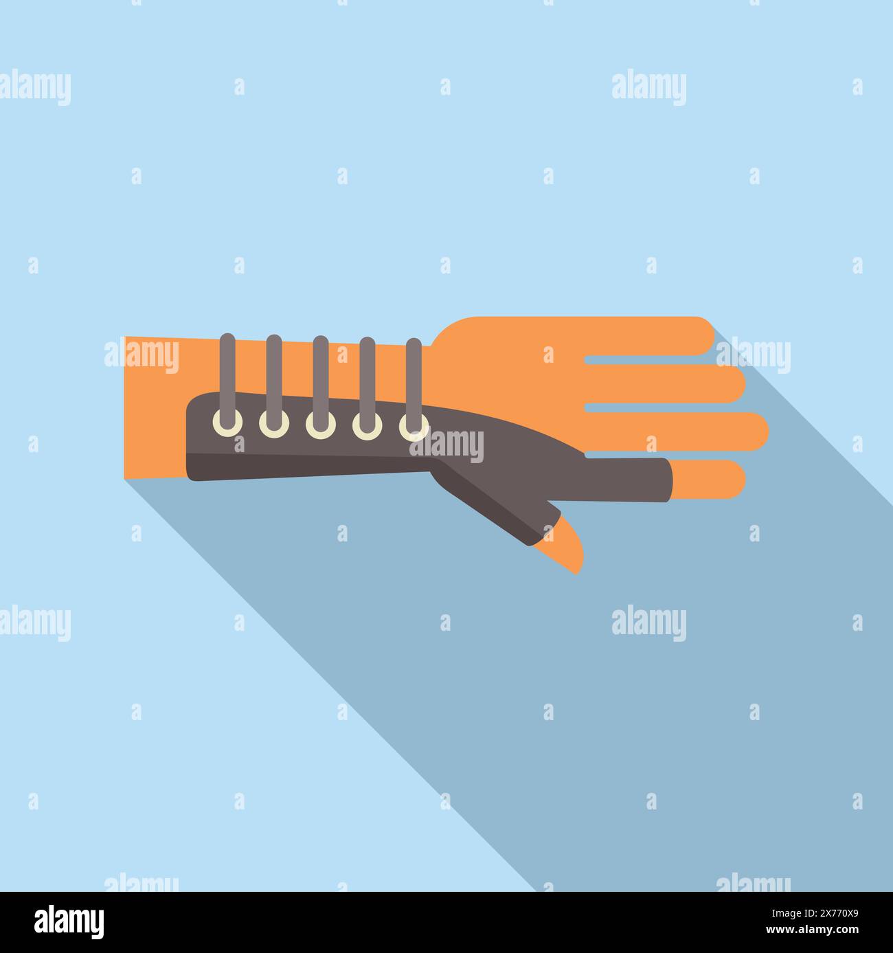 Minimalistic vector illustration of an orange robotic hand with ...