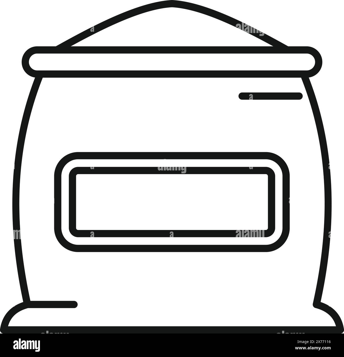 Simple line drawing of a sack with label, suitable for icons and ...