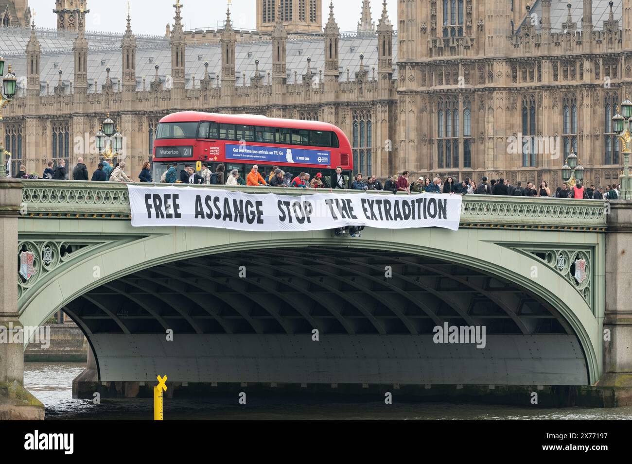 Westminster bridge banner drop hi-res stock photography and images - Alamy