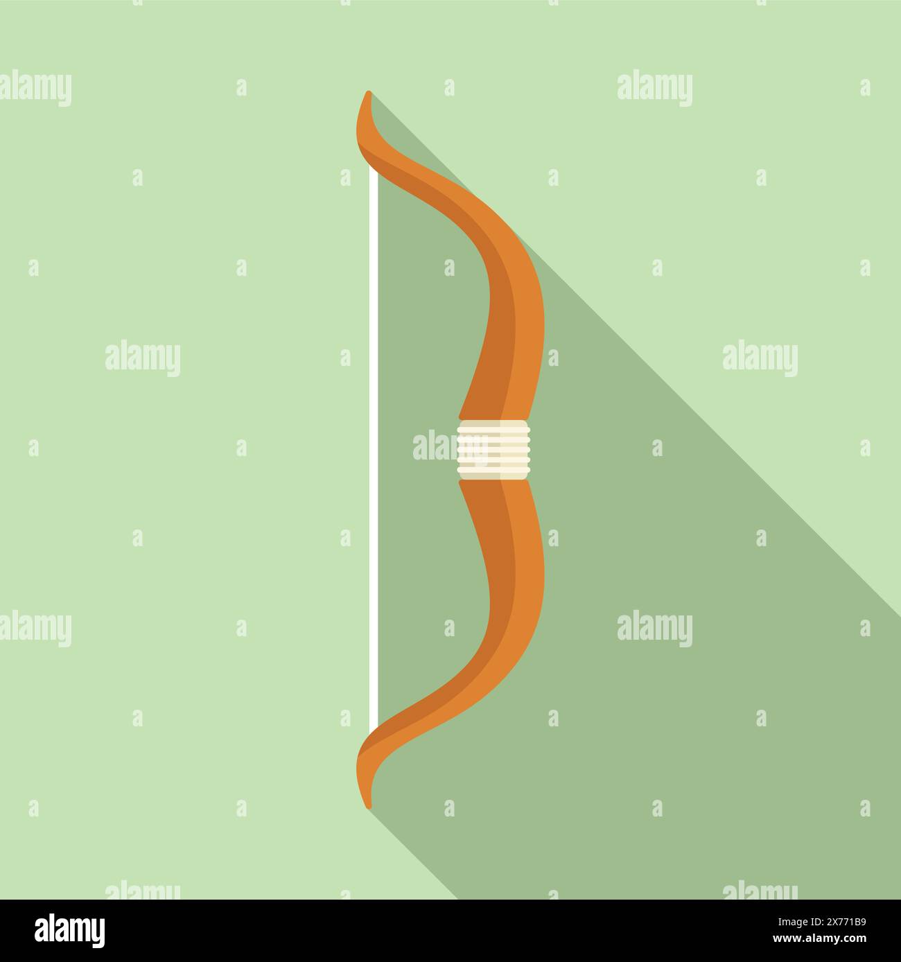 Simple and modern flat design vector of a traditional archery bow with ...