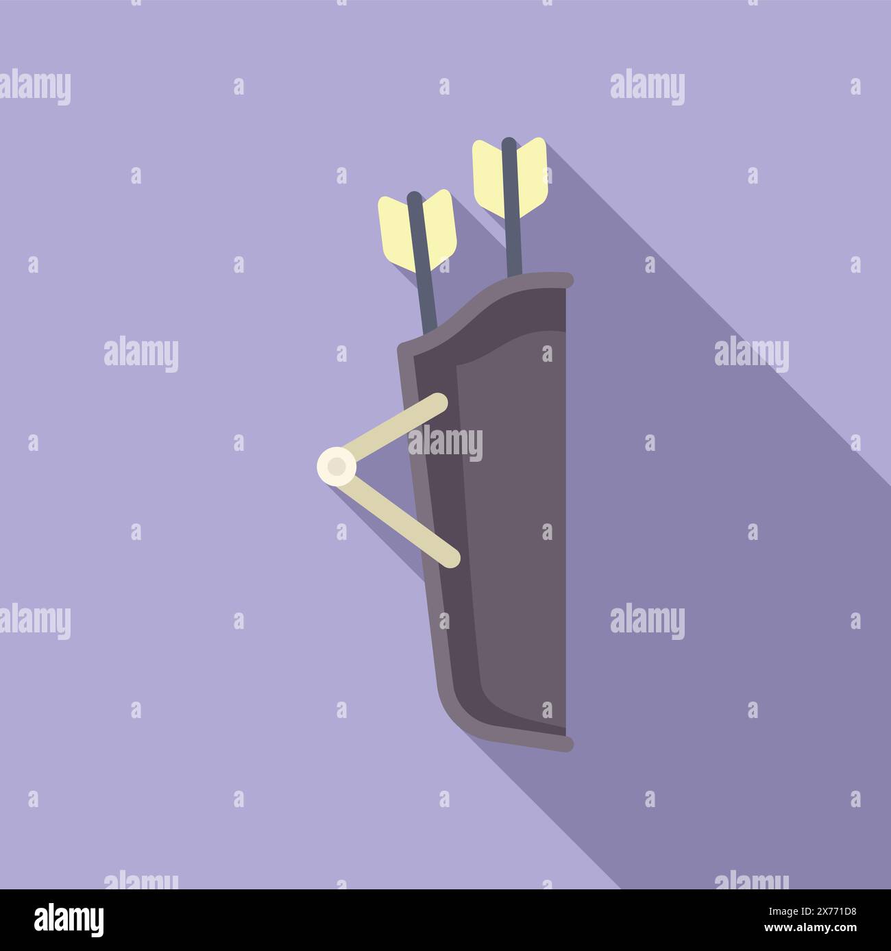 Flat design vector illustration of archery arrows nestled in a quiver ...