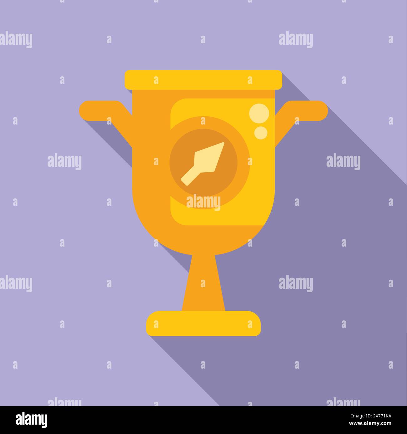 Vibrant vector illustration of a golden trophy with a star emblem on a ...