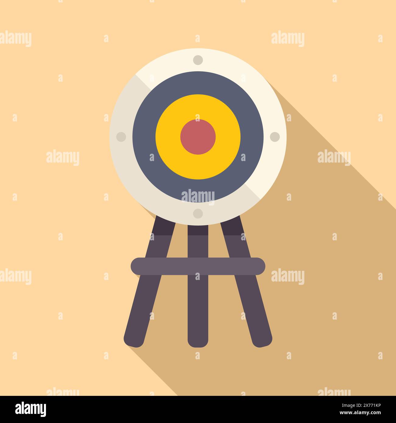 Minimalist stylized vector graphic of archery target with colorful ...