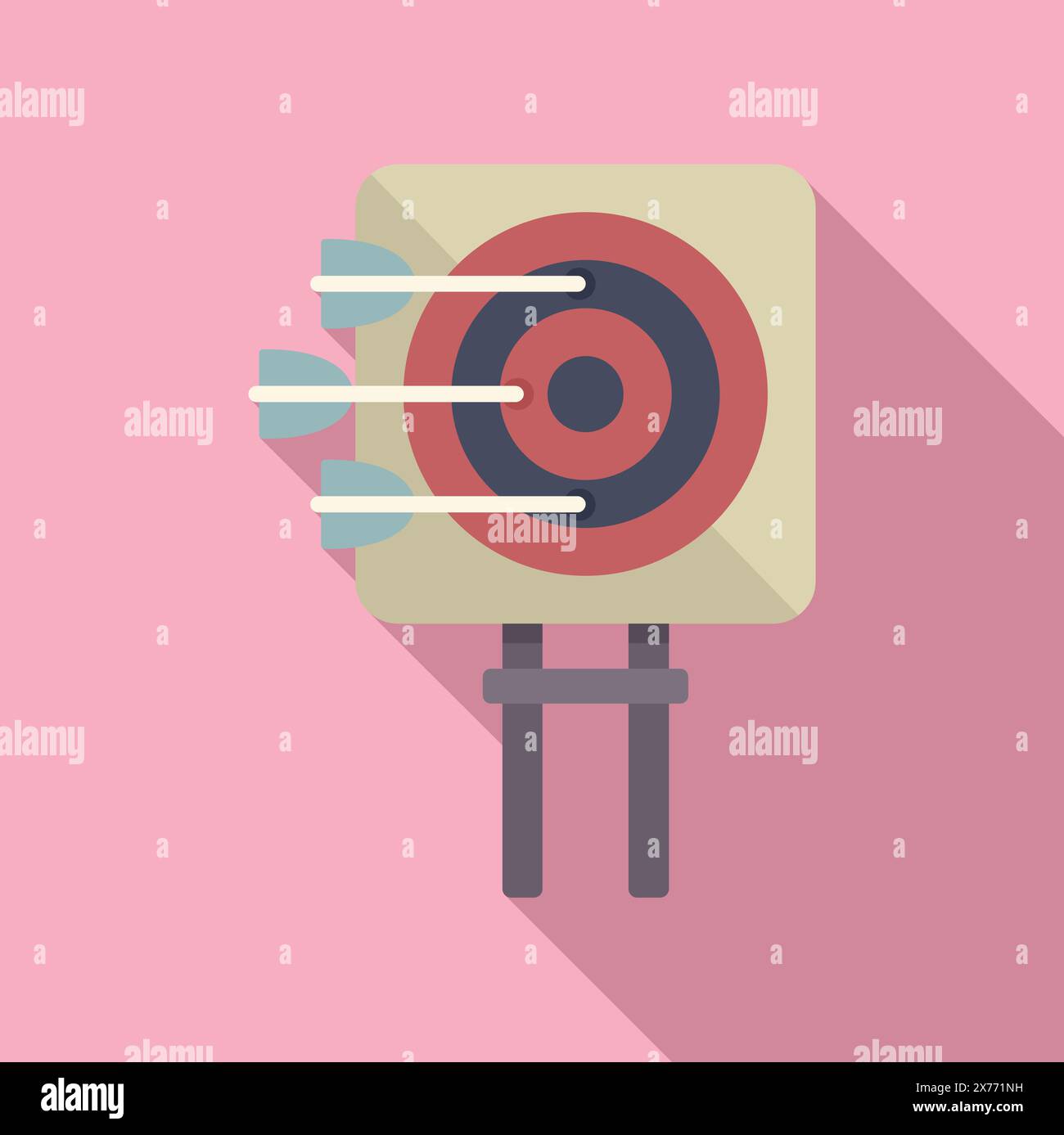 Flat design illustration of archery target with arrows hitting the ...