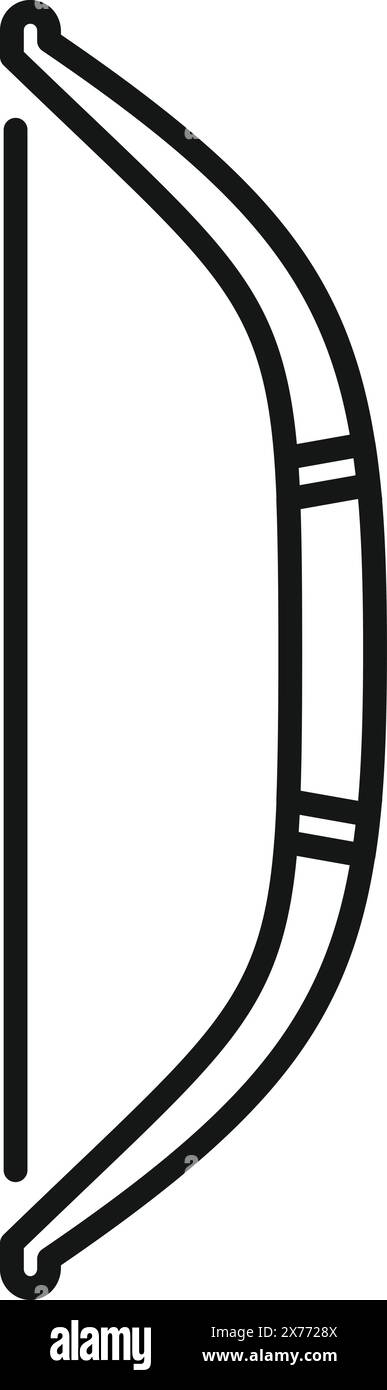 Simple line drawing of a traditional archery bow, isolated on white ...