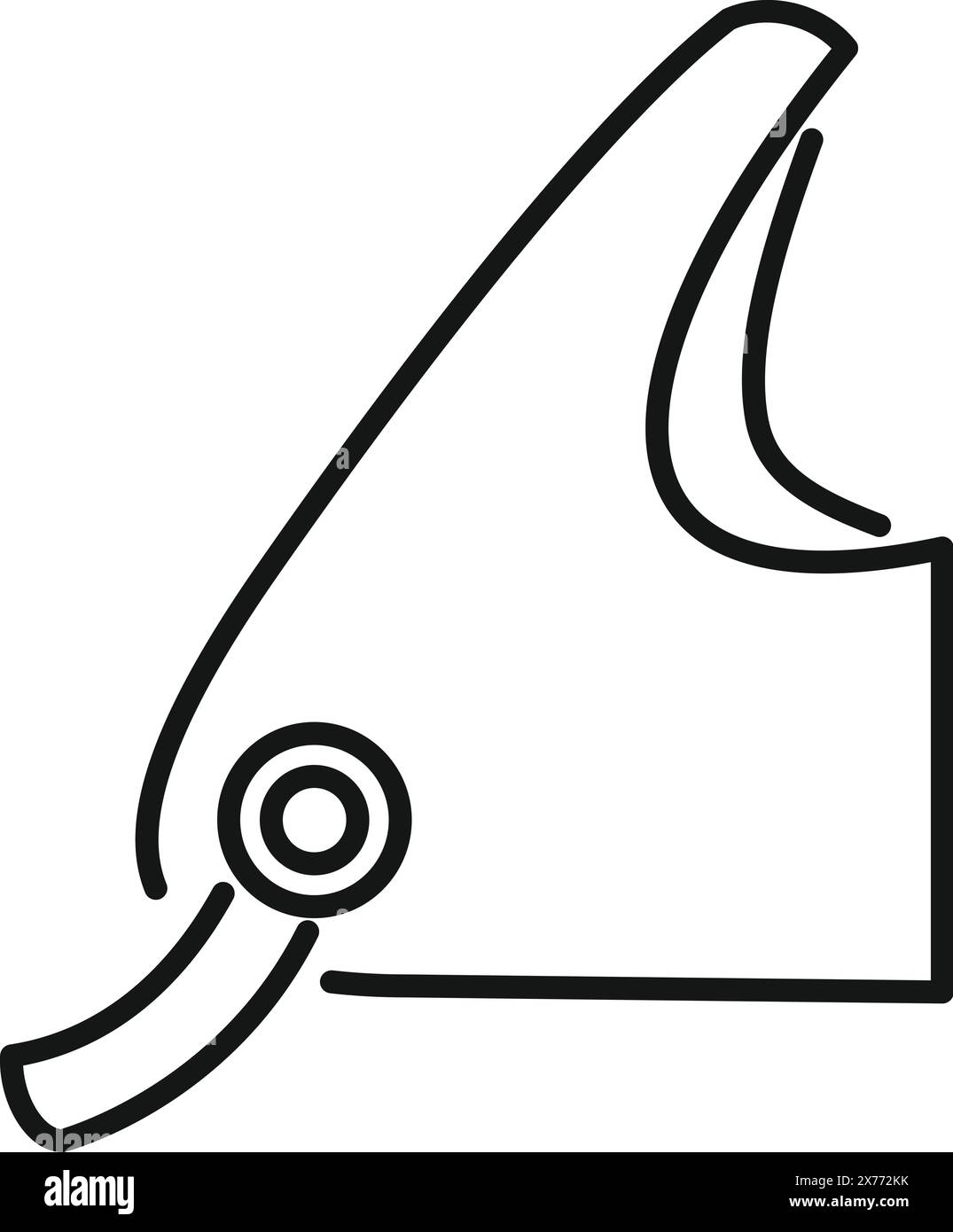 Black and white line art of a minimalist shark fin design suitable for ...