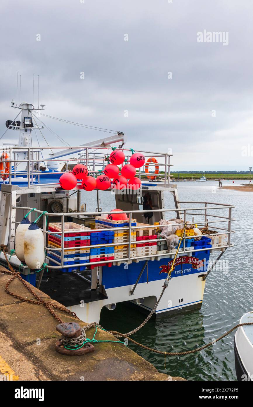 Large Fishing Boat Moored at Wells-next-the-Sea on an Overcast day in ...
