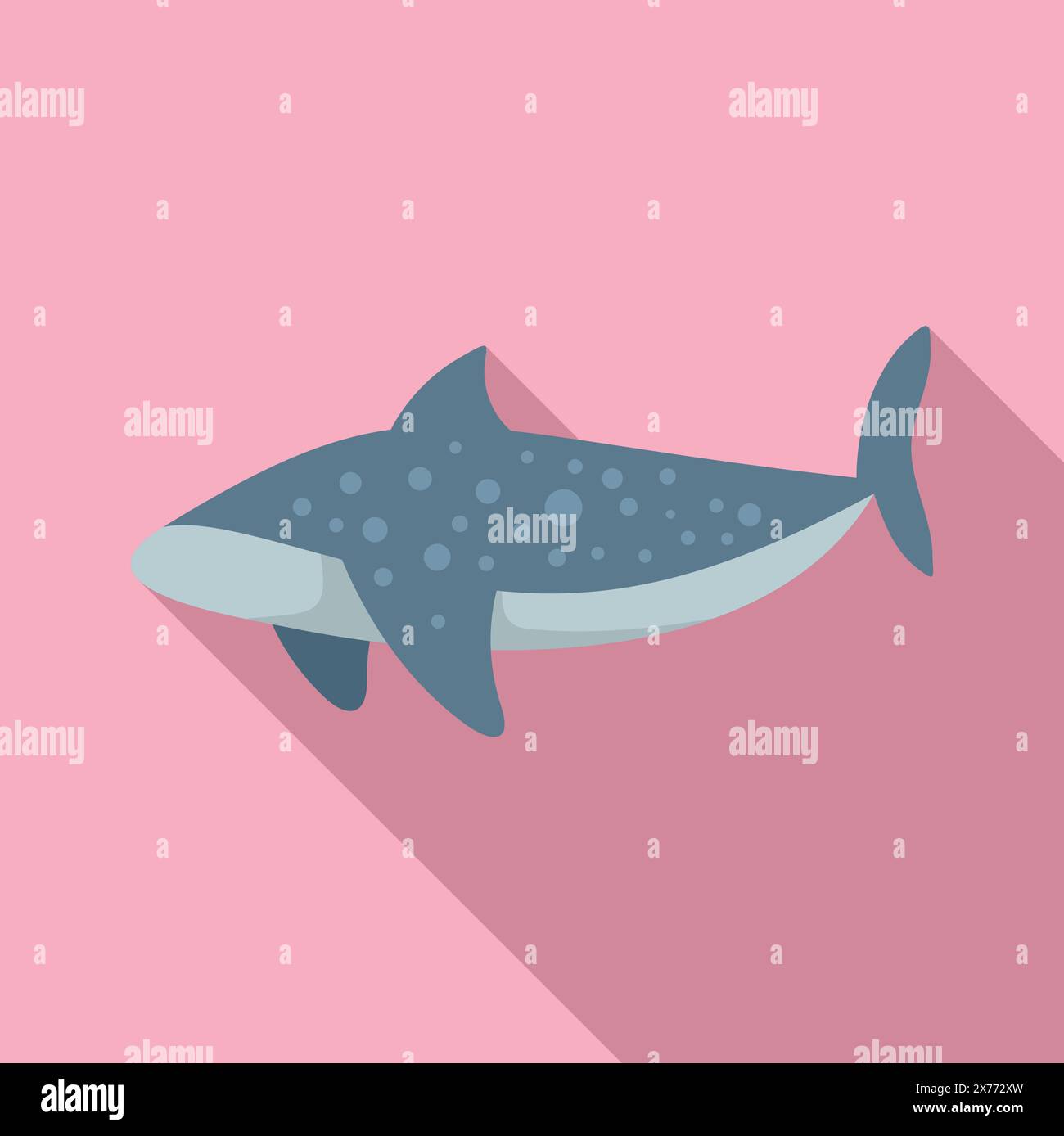 Flat design of a charming whale shark on a pink background, perfect for ...
