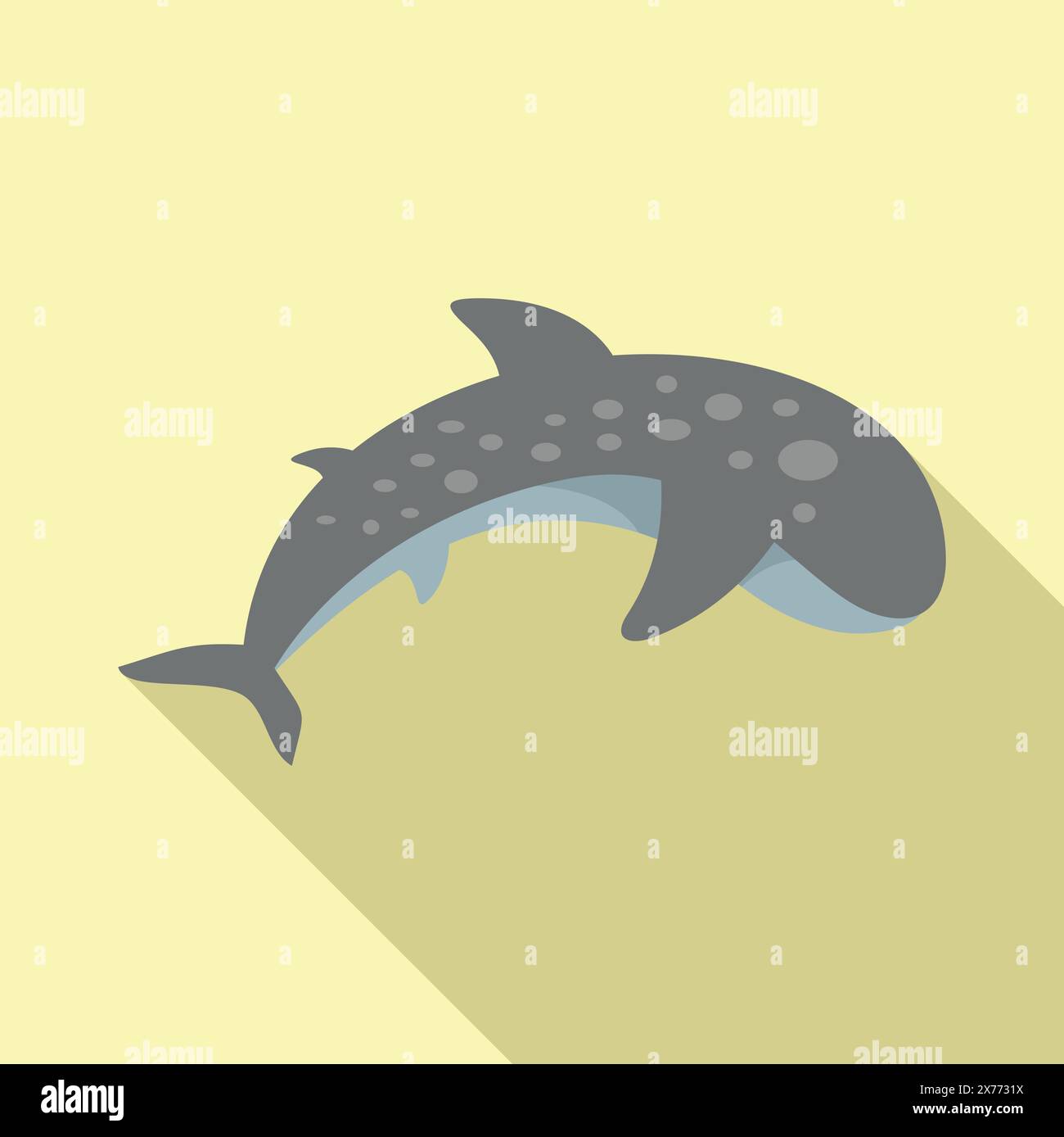 Charming illustration of a spotted whale leaping with a soft pastel ...