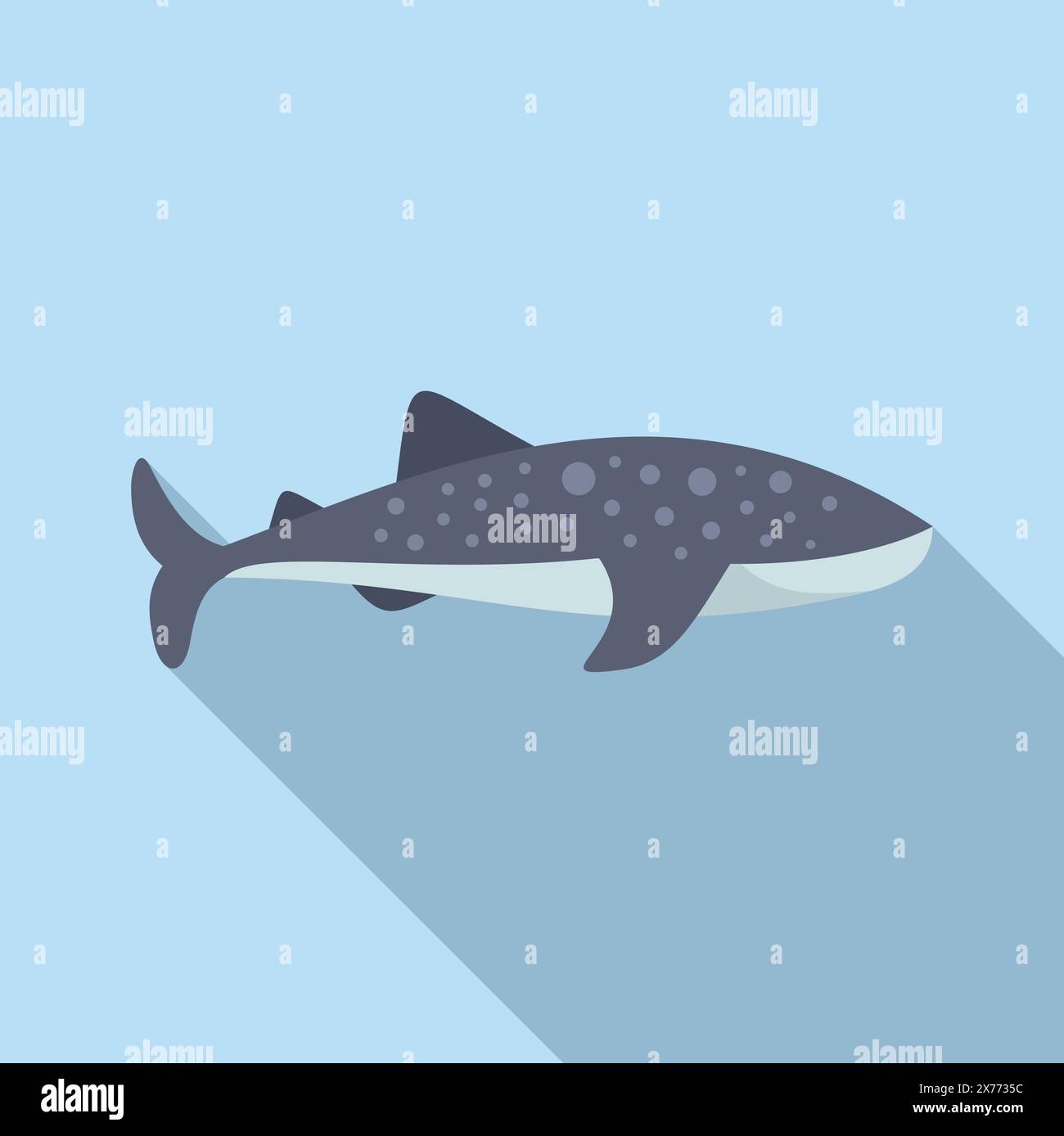 Vector graphic of a whale shark gracefully swimming in a tranquil blue ...