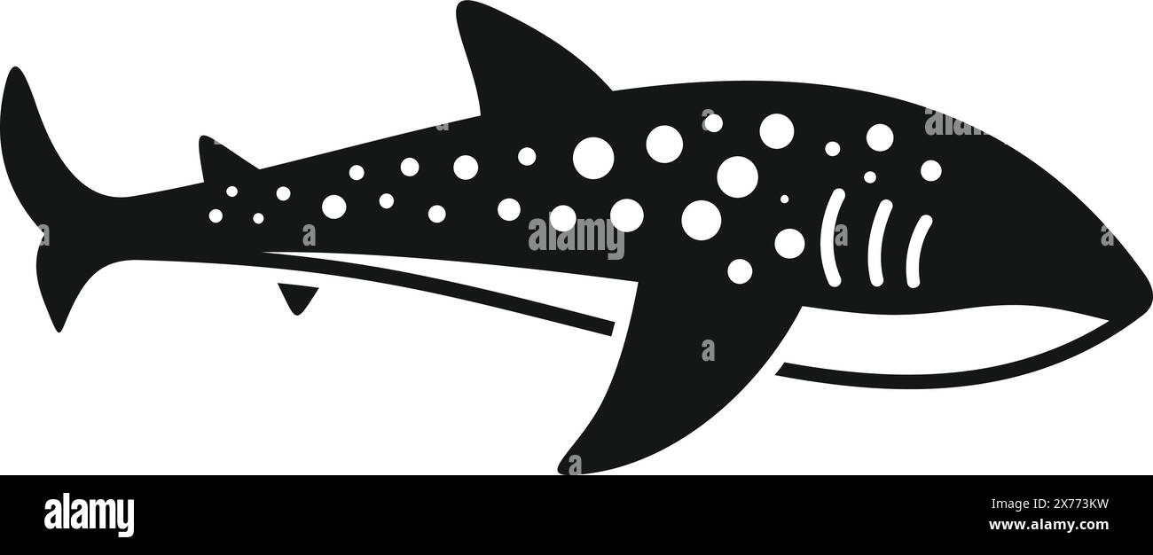 Simple shark silhouette in a bold black and white design, perfect for ...