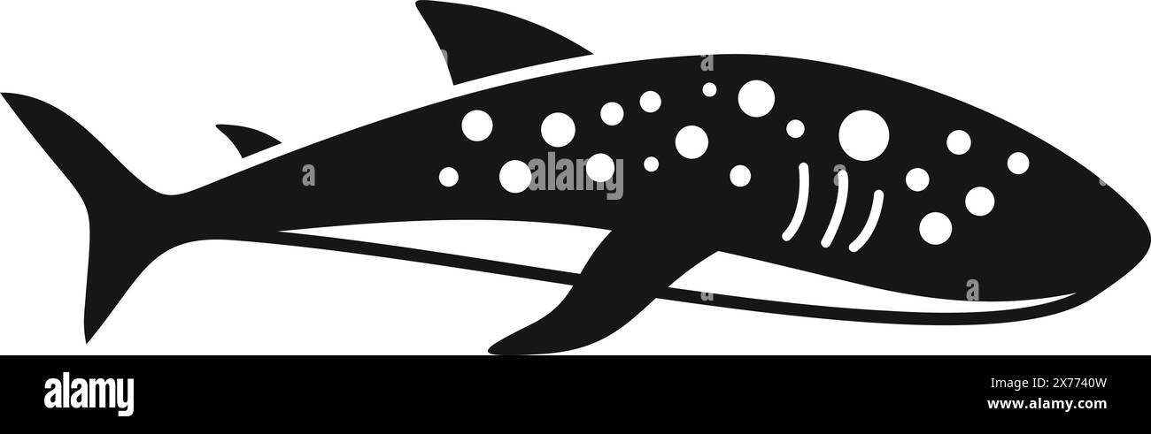 Simplistic vector design of a shark silhouette in black on a white ...