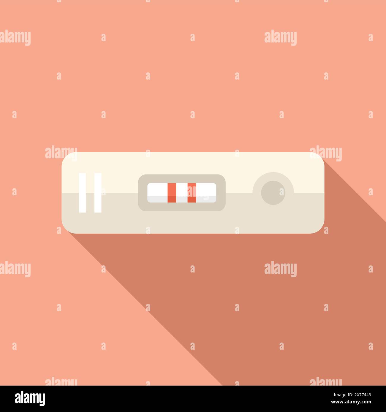 Vector illustration of a positive pregnancy test result with two lines ...