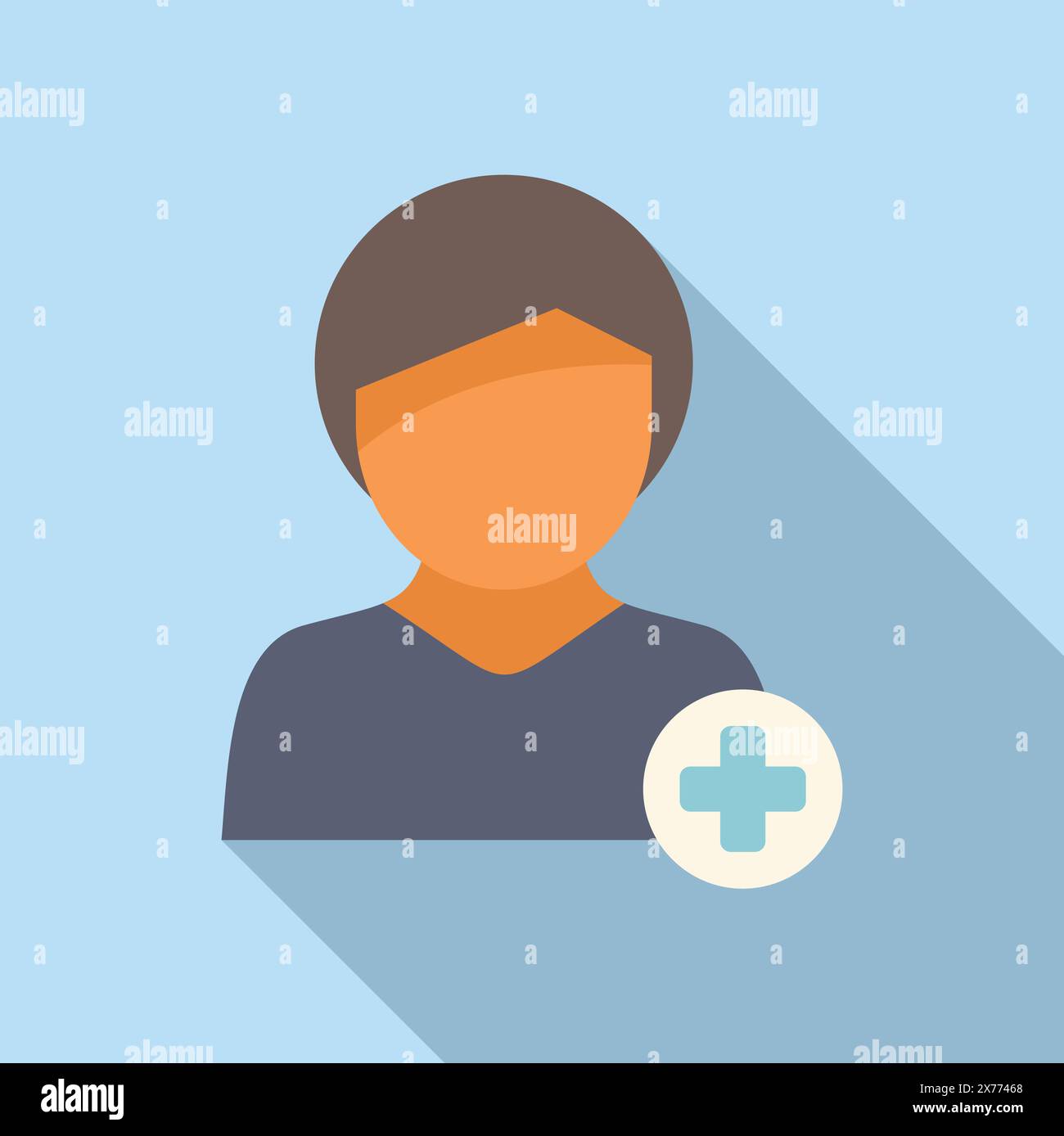 Graphic avatars representing a user profile with a medical plus sign ...