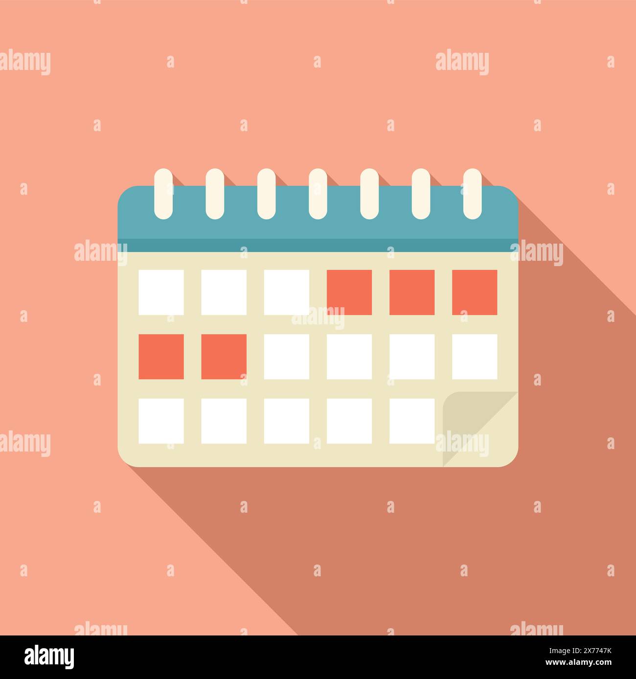 Vector illustration of a stylized calendar with marked dates, on a ...