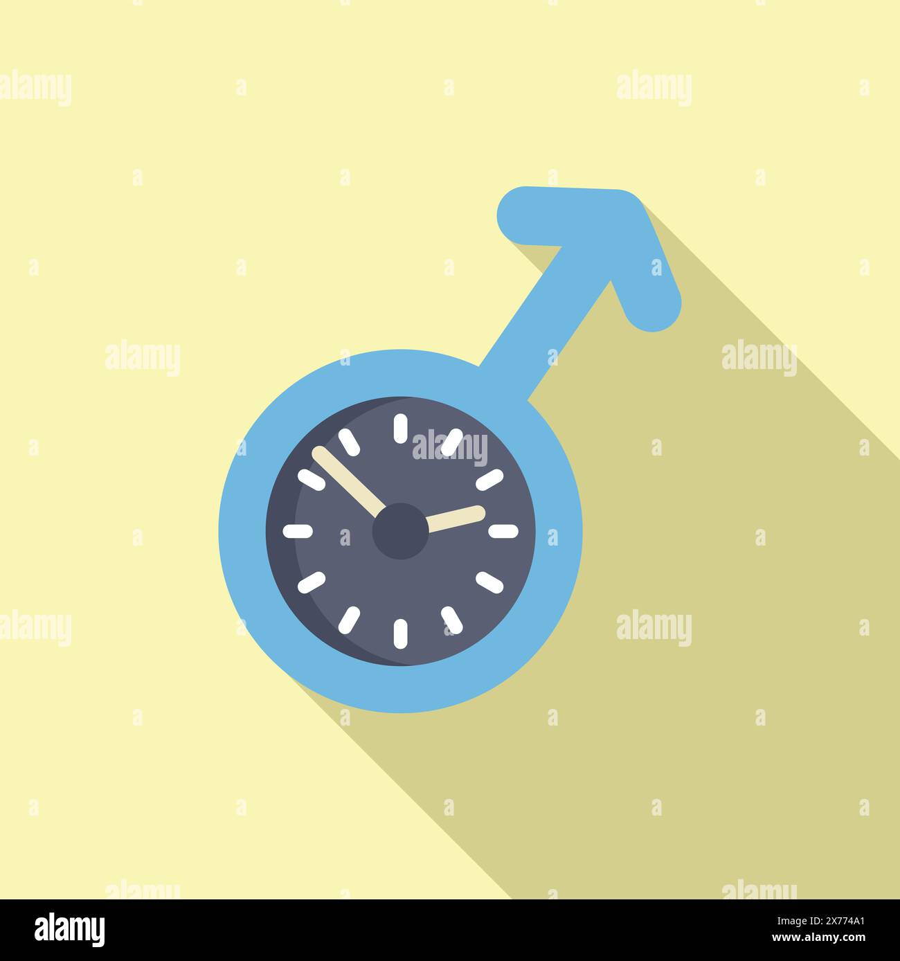 Male fertility concept icon with sperm, clock, and biological masculine ...