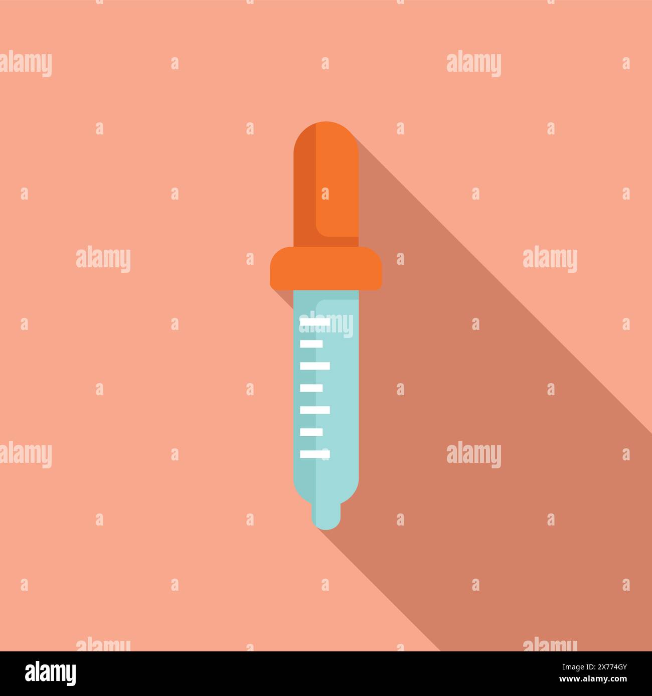 Simple vector illustration of a dropper with medicine on a pastel ...
