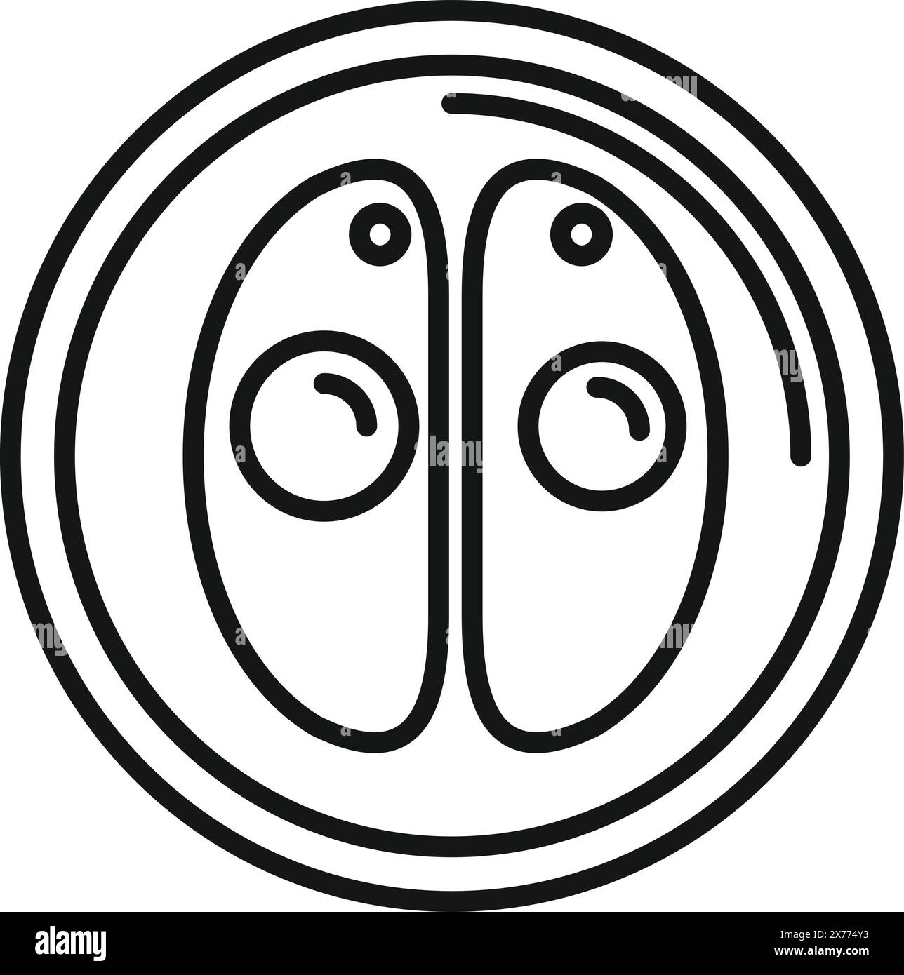 Minimalist black and white line drawing of a yin yang symbol Stock ...