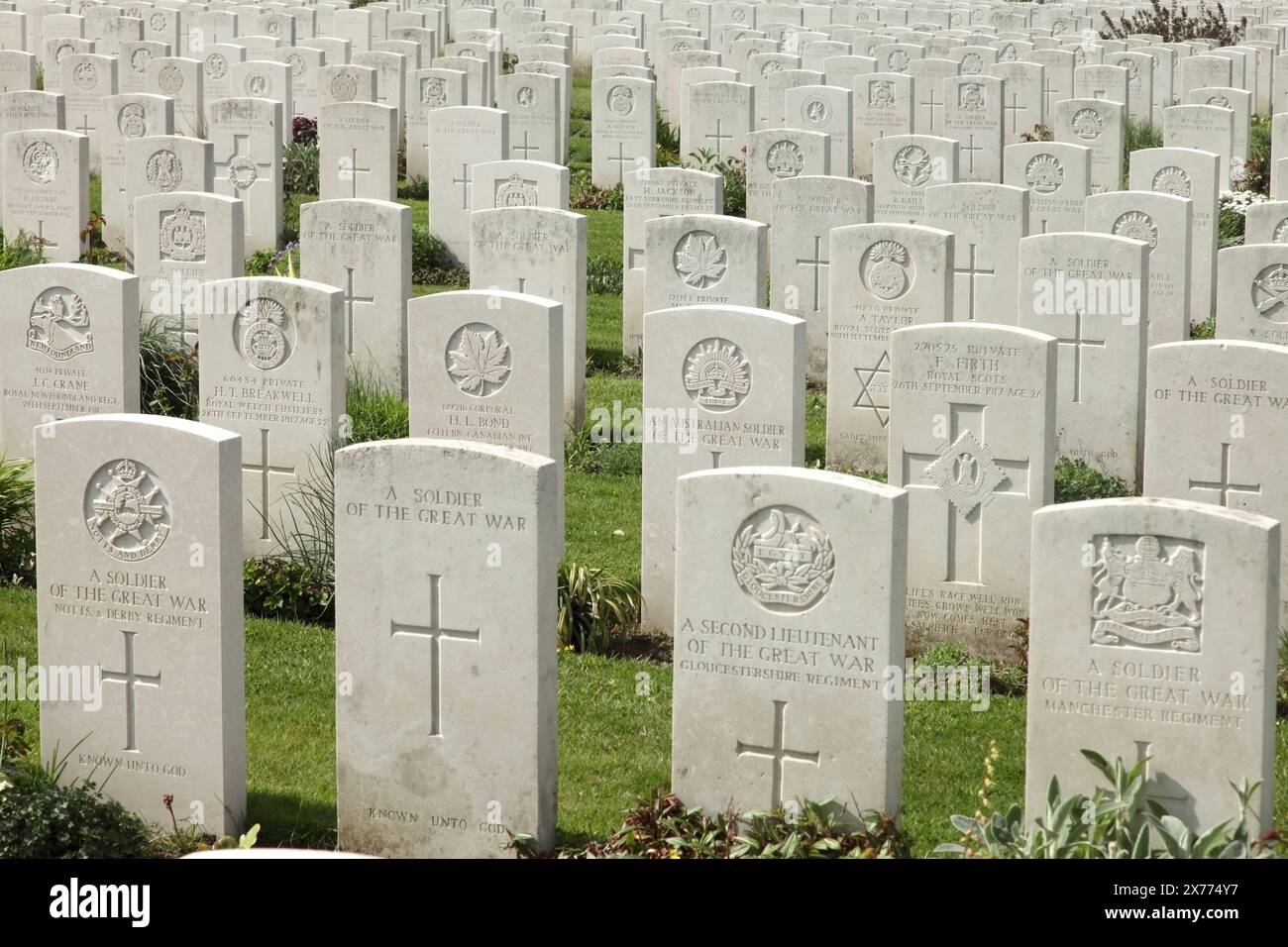 The Tyne Cot British and Commonwealth World War 1 Cemetery, final ...
