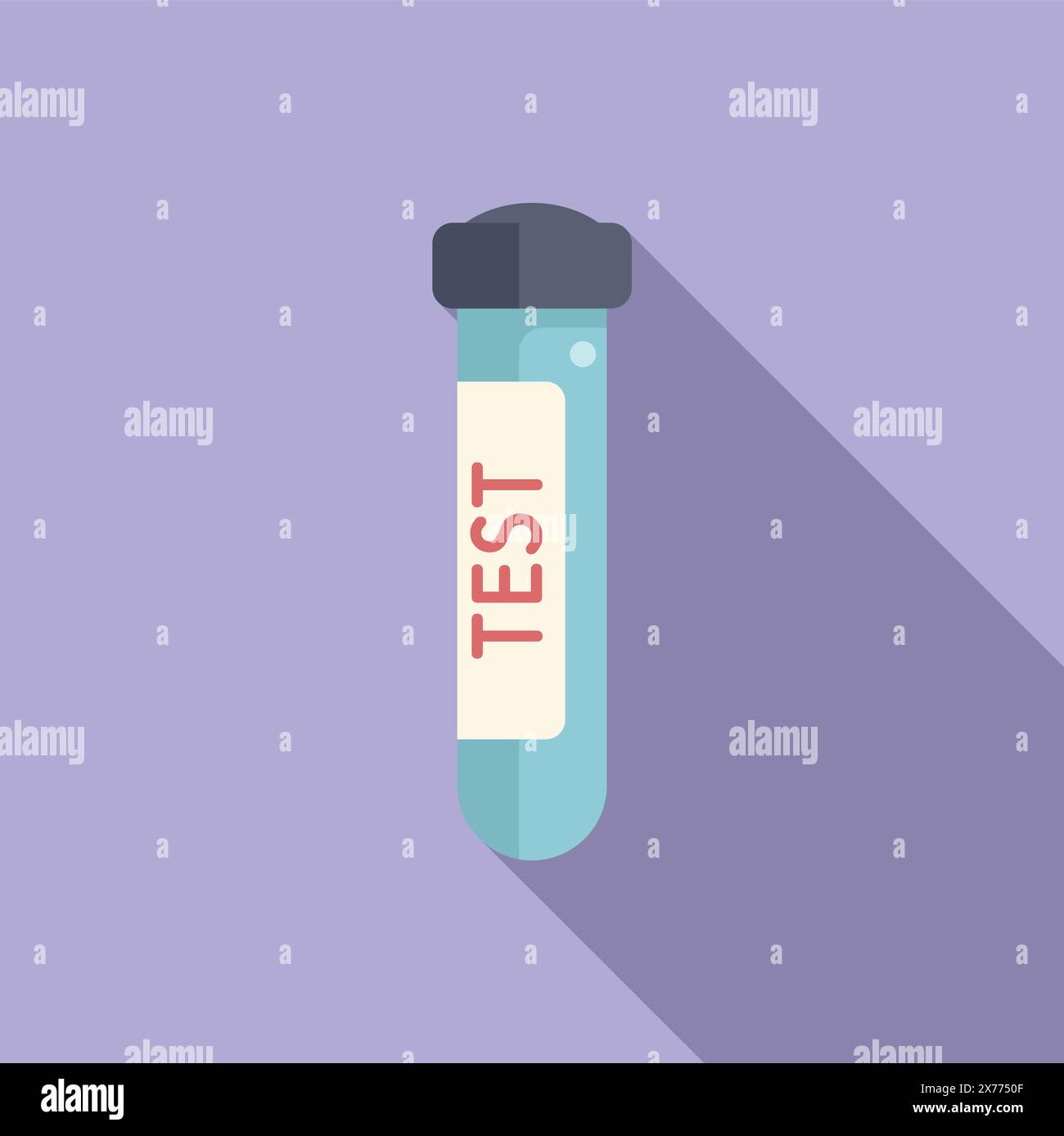 Vector graphic of a test tube labeled test with a drop shadow, isolated ...