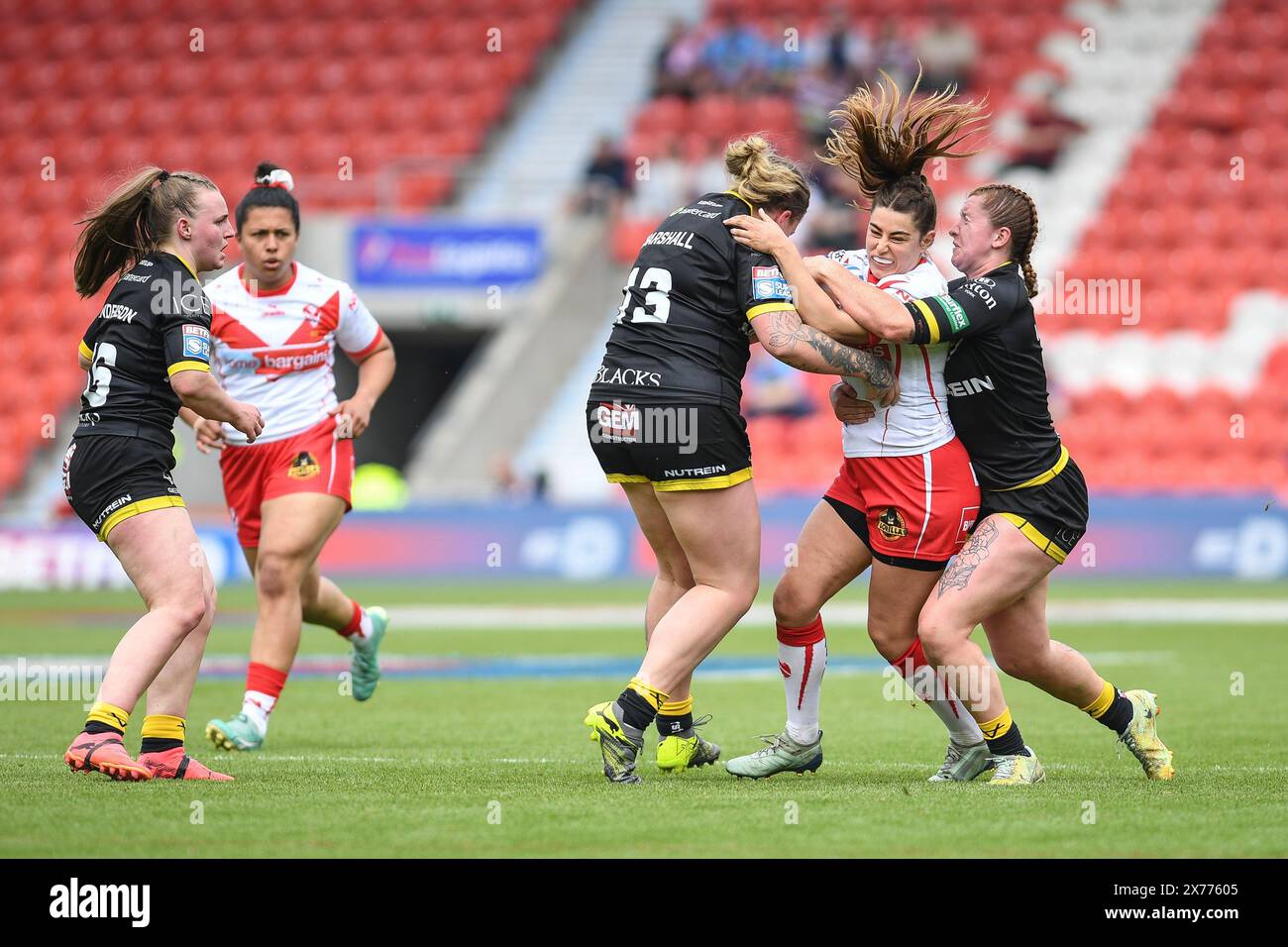 Doncaster, England - 18th May 2024 - Emily Rudge of St Helens in action ...