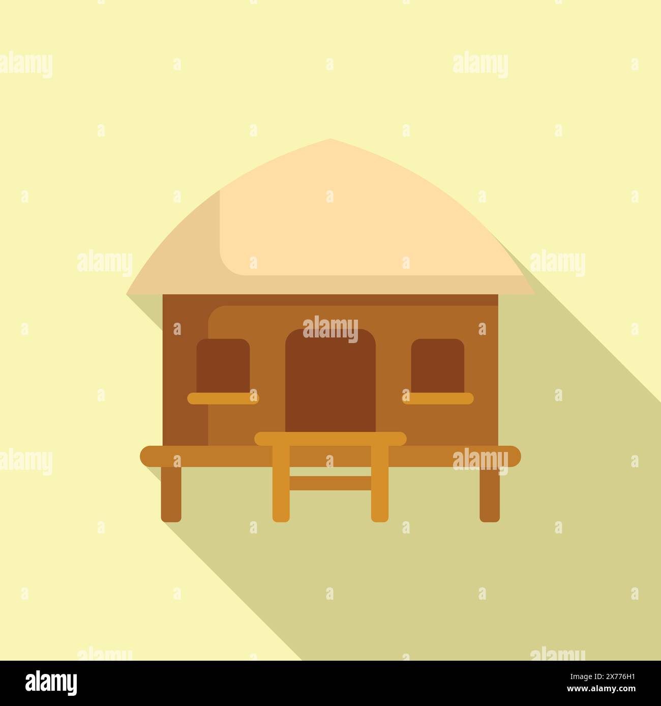 Flat design of a simple vector cartoon house with a cozy feel, set ...