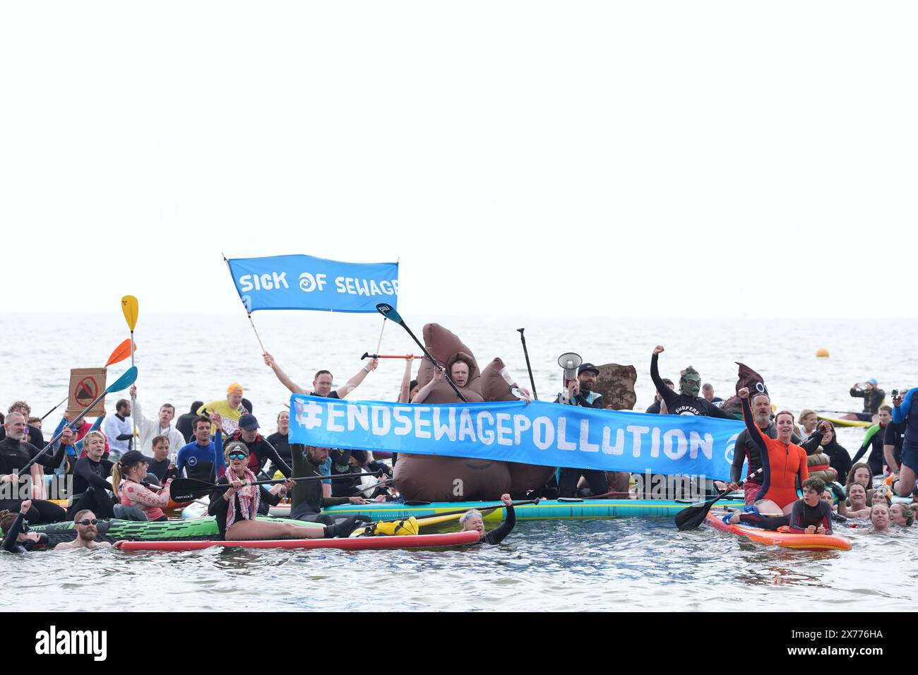 Paddle out protest in brighton hi-res stock photography and images - Alamy