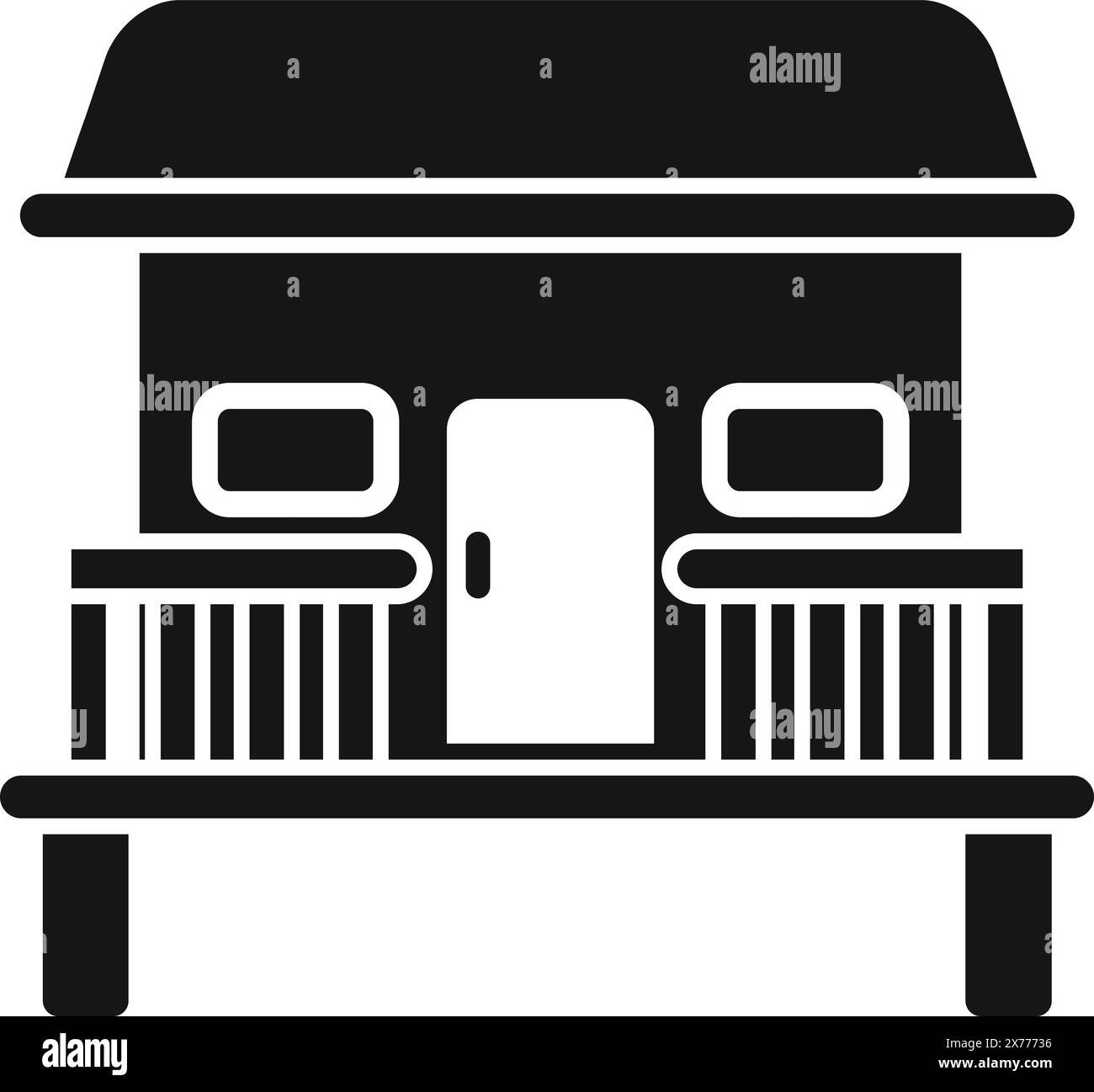 Simplified black silhouette icon of a shop or storefront, ideal for ...