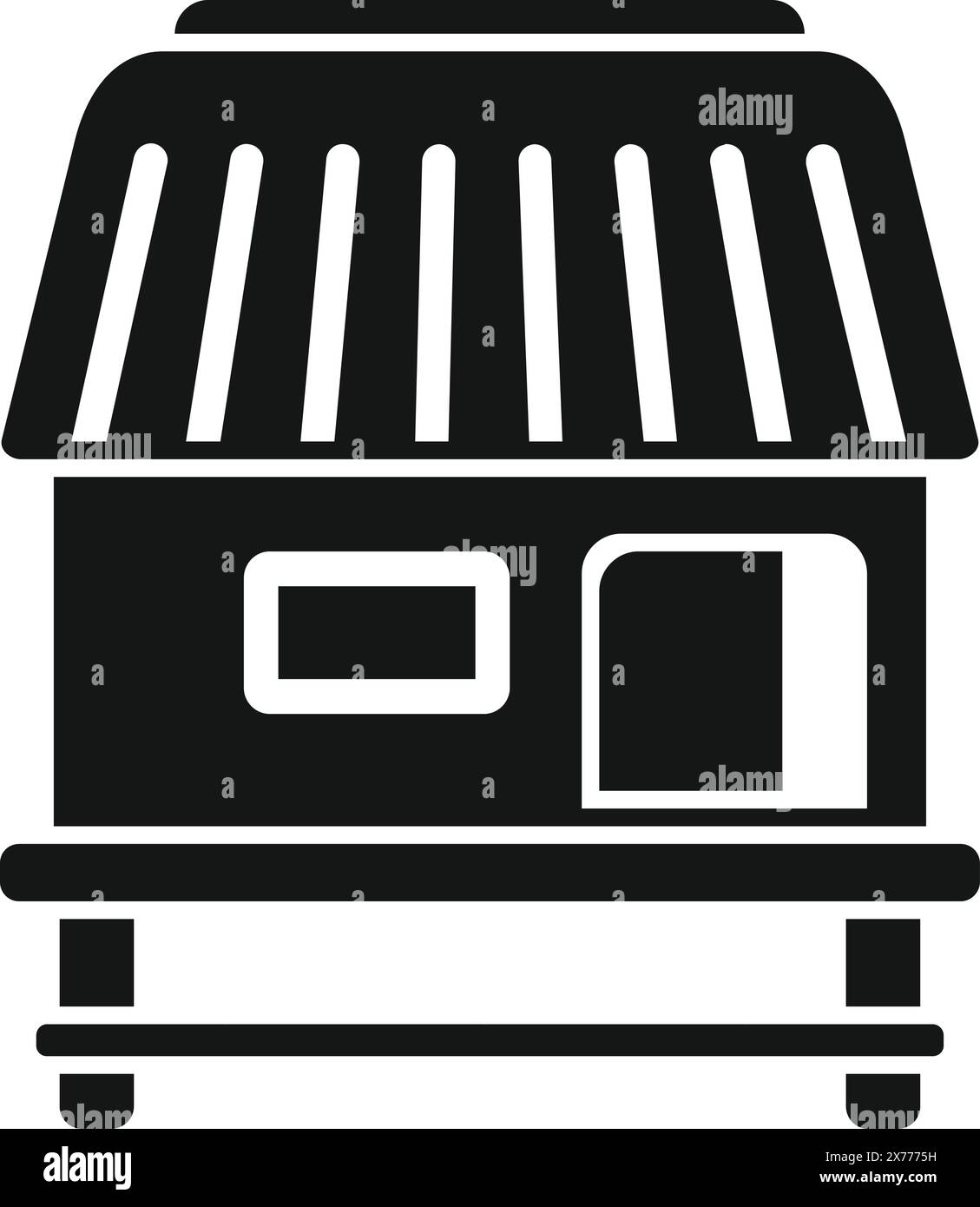 Simple, stylized black and white illustration of a small house Stock ...