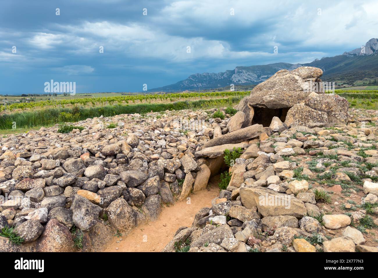 Megalithic Dolmen Alto de la Huesera in Alava province, Spain Stock ...