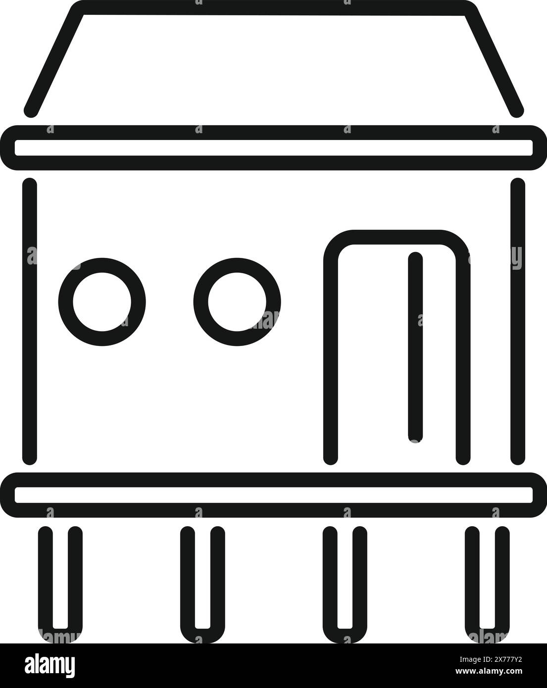 Black and white outline drawing of a stylized house, perfect for logos ...