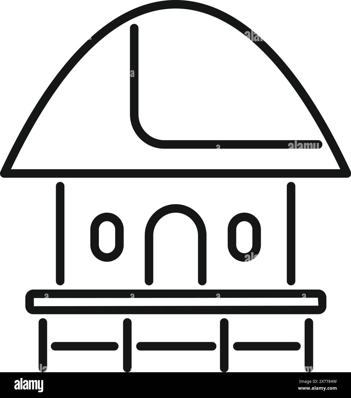Minimalistic line drawing of a house icon, isolated on a white ...
