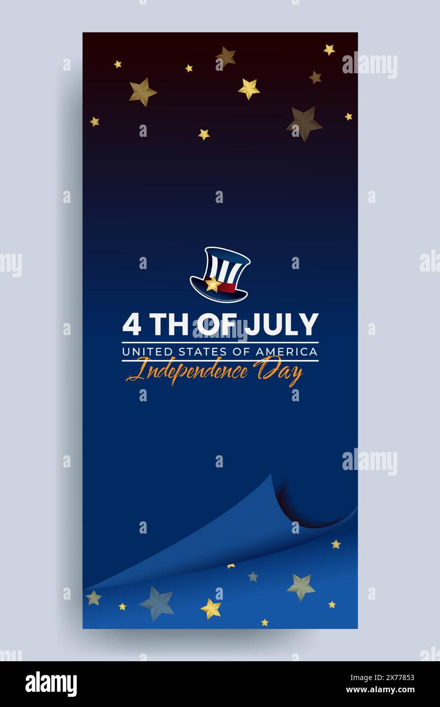 Simple USA Independence Day Vertical Banner Design Stock Vector Image ...