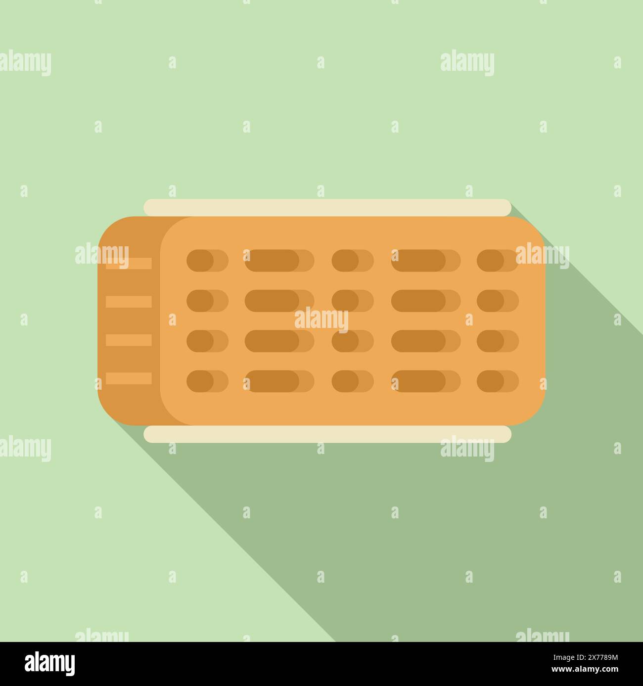 Minimalist flat design icon of a vintage radio with shadows on a pastel ...