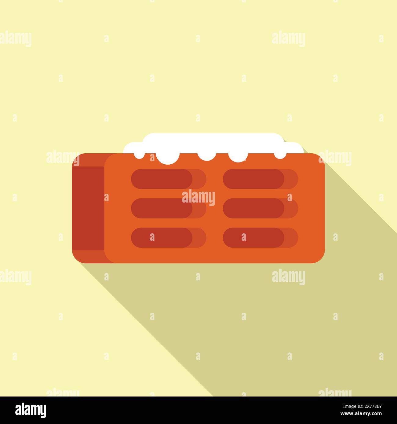 Flat design vector graphic of a red brick wall topped with snow on a ...