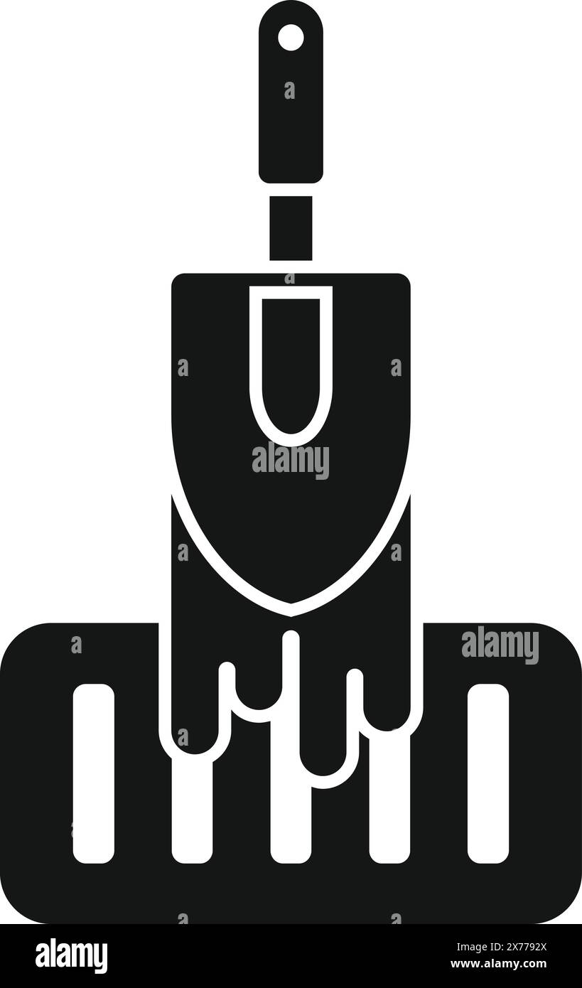 Vector illustration of a garden spade and fork silhouette for gardening ...