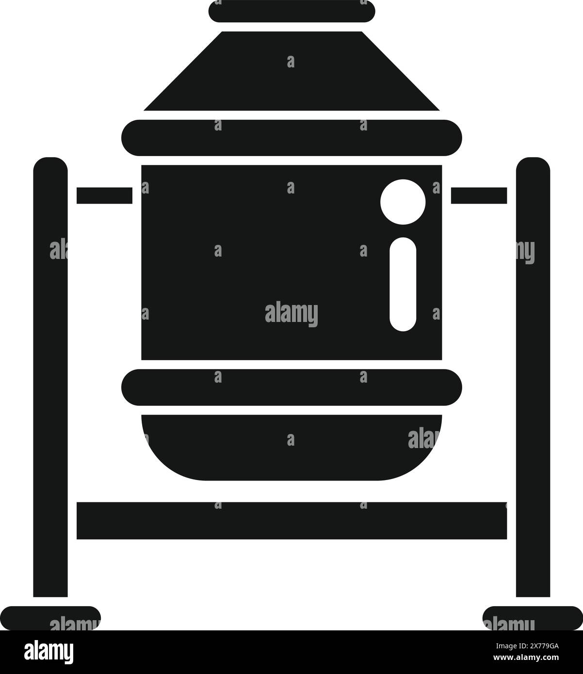 Simplistic illustration depicting a monochrome fire hydrant icon, ideal ...