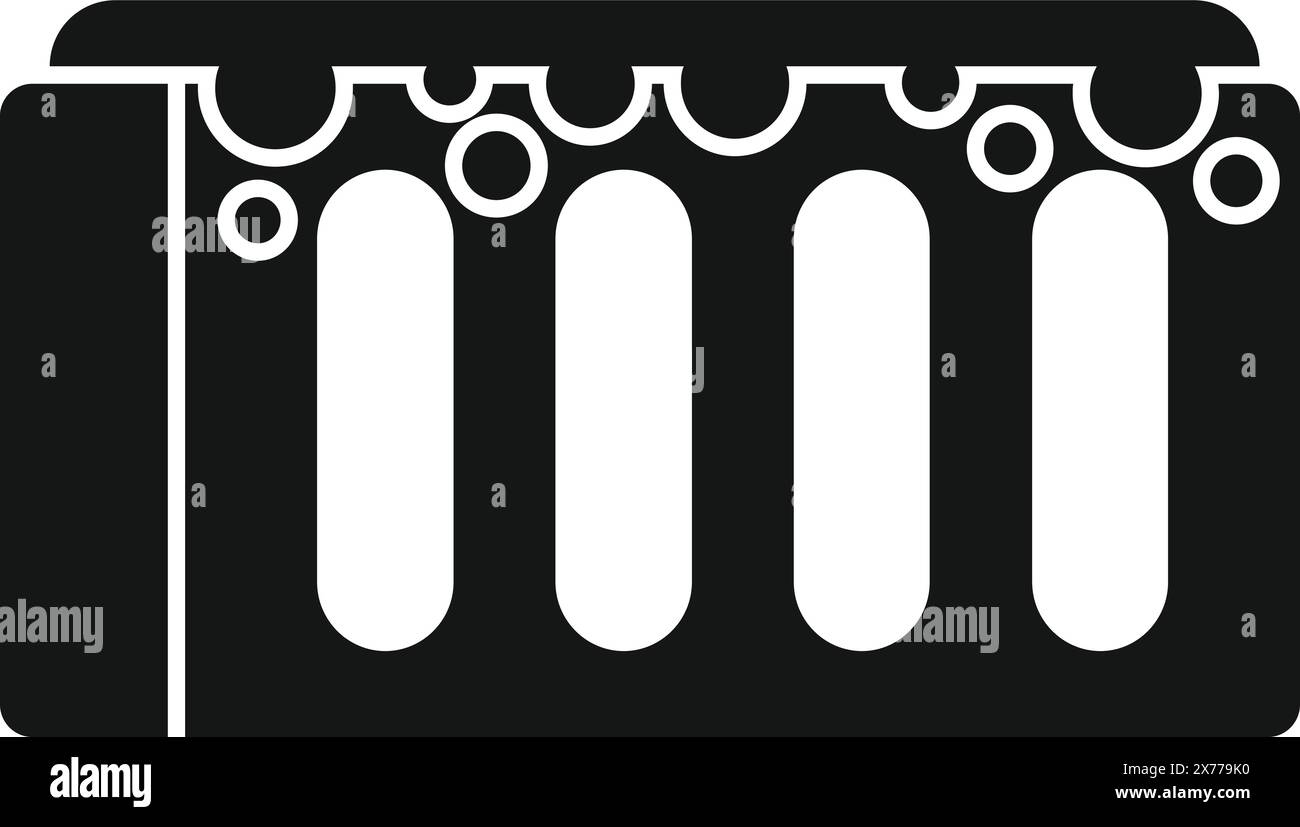 Simplistic icon illustration of greekstyle columns in bold black and ...