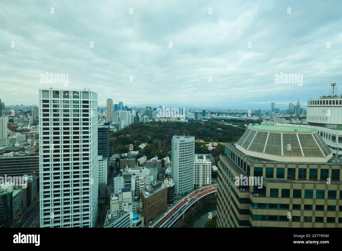 Wide angle cityscape of Tokyo on a grey overcast day Stock Photo - Alamy