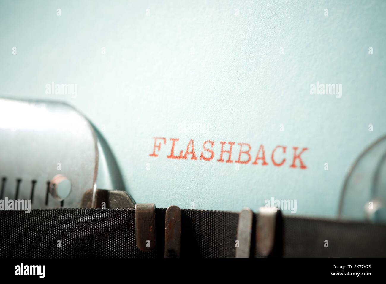 Flashback word written with a typewriter Stock Photo - Alamy