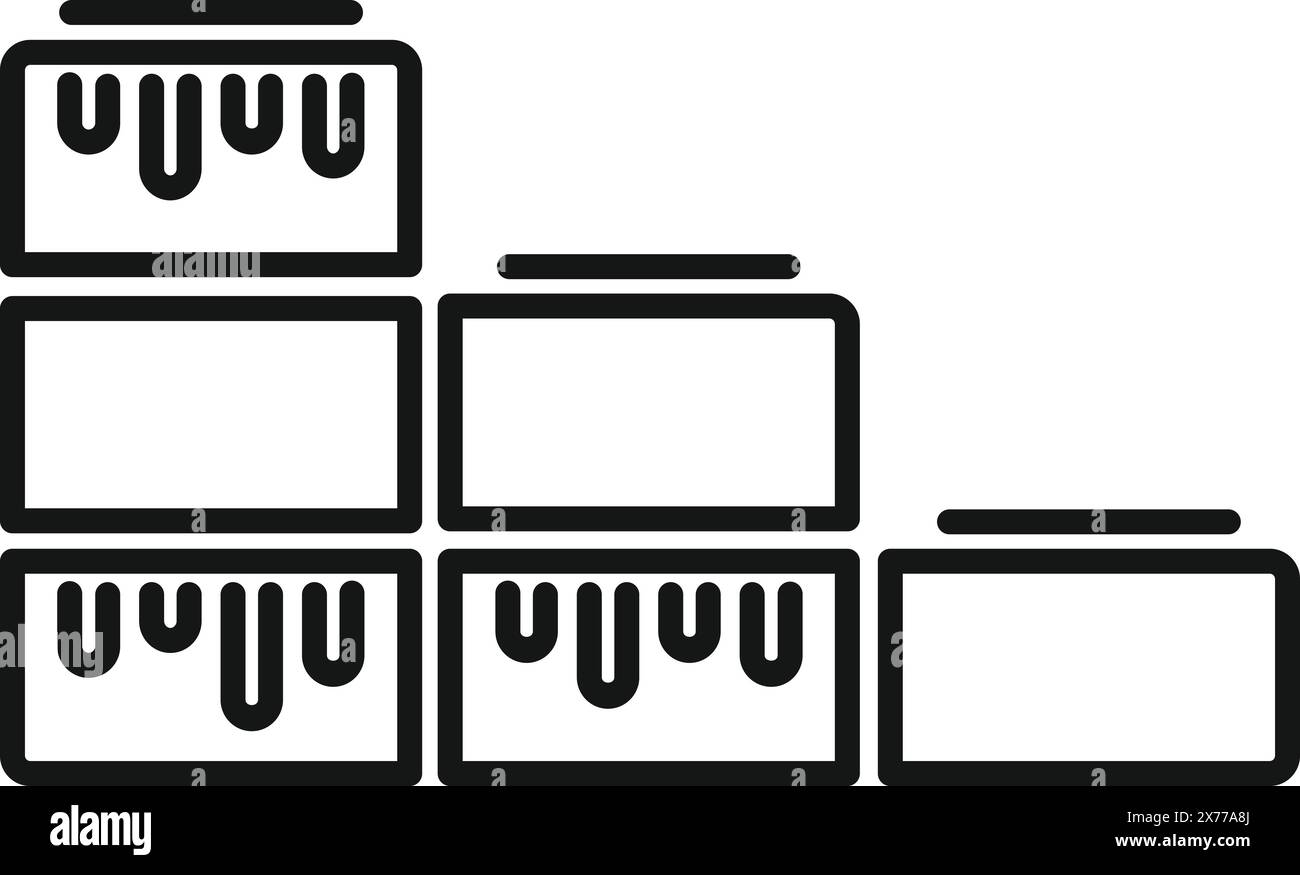Minimalistic outline drawing of modern kitchen storage units Stock ...